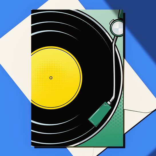 Vinyl Record Greeting Card (With space for your message) | Tia Jasmin ...